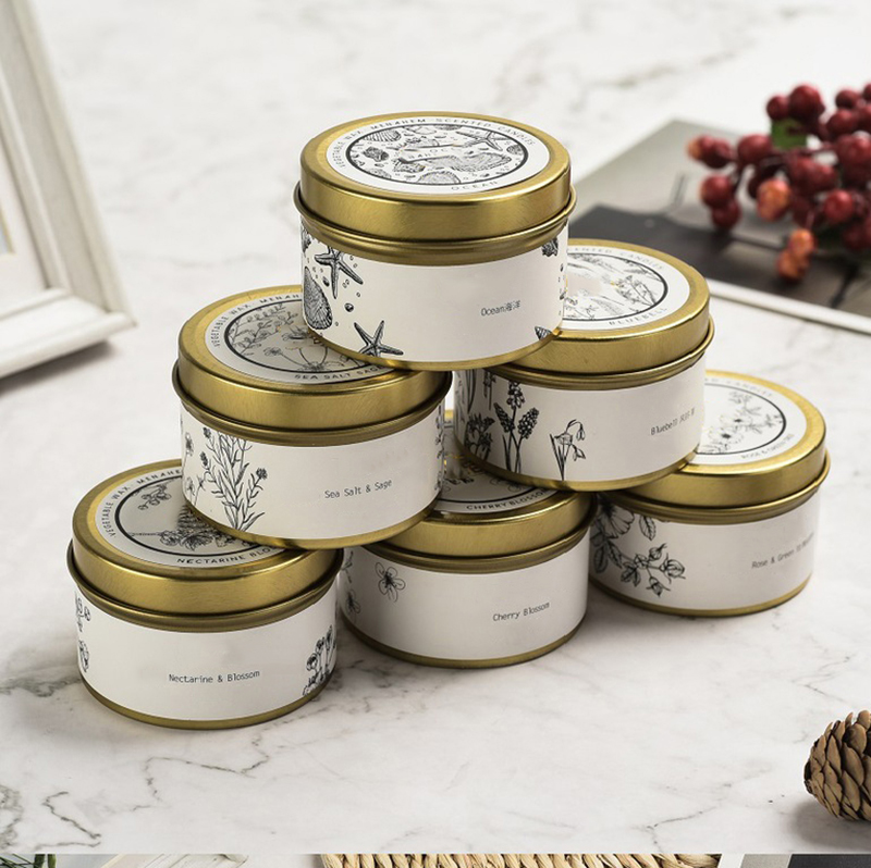 Wholesale candle company golden scented travel candle tin with ...